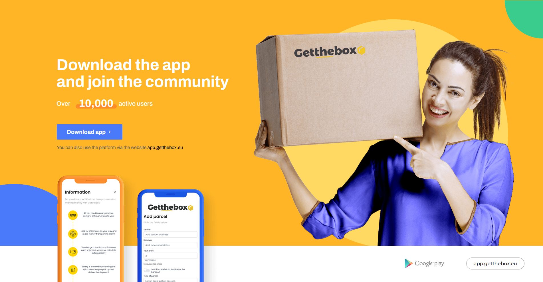 Getthebox - An application connecting parcel senders with drivers